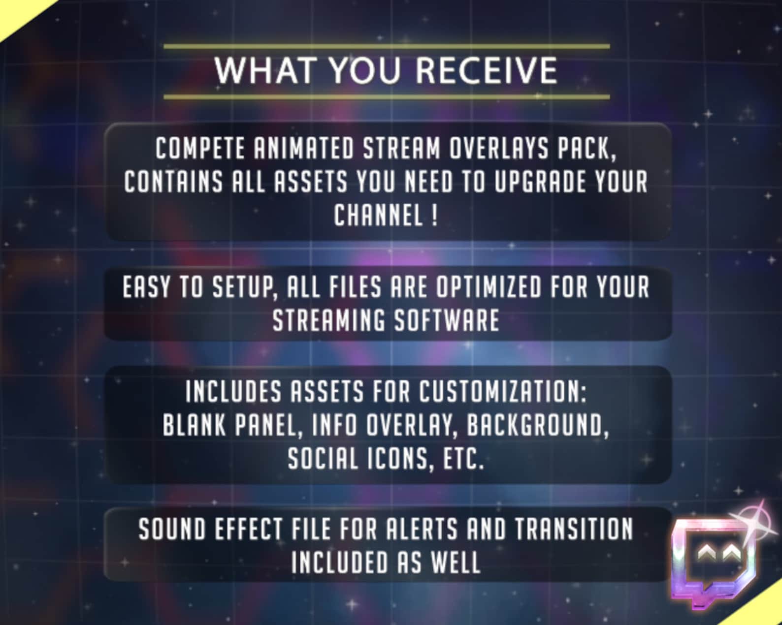 Twitch Animated Overlay Pack for Stream | Gamer HQ | Desk - Computer ...