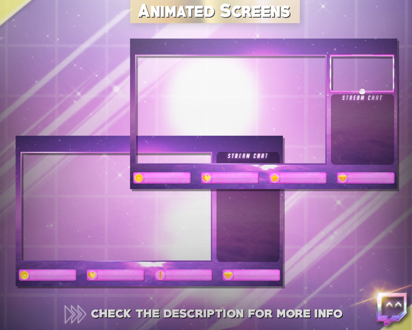 Animated Galaxy Stream Overlays Pack | Stargazer | Twitch - Cute ...