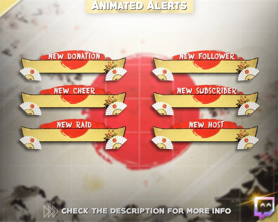 Animated Japanese Stream Overlays Pack Edo Twitch Anime Samurai - Etsy