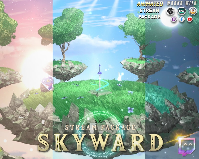 Animated Fantasy Twitch Overlay Pack for Stream | Skyward | RPG - Magic ...