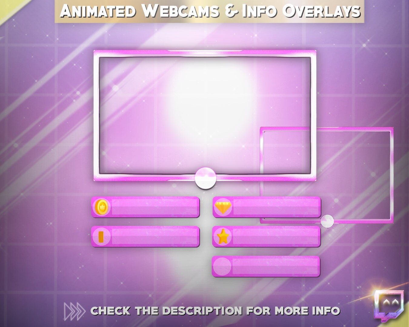 Animated Galaxy Stream Overlays Pack | Stargazer | Twitch - Cute ...