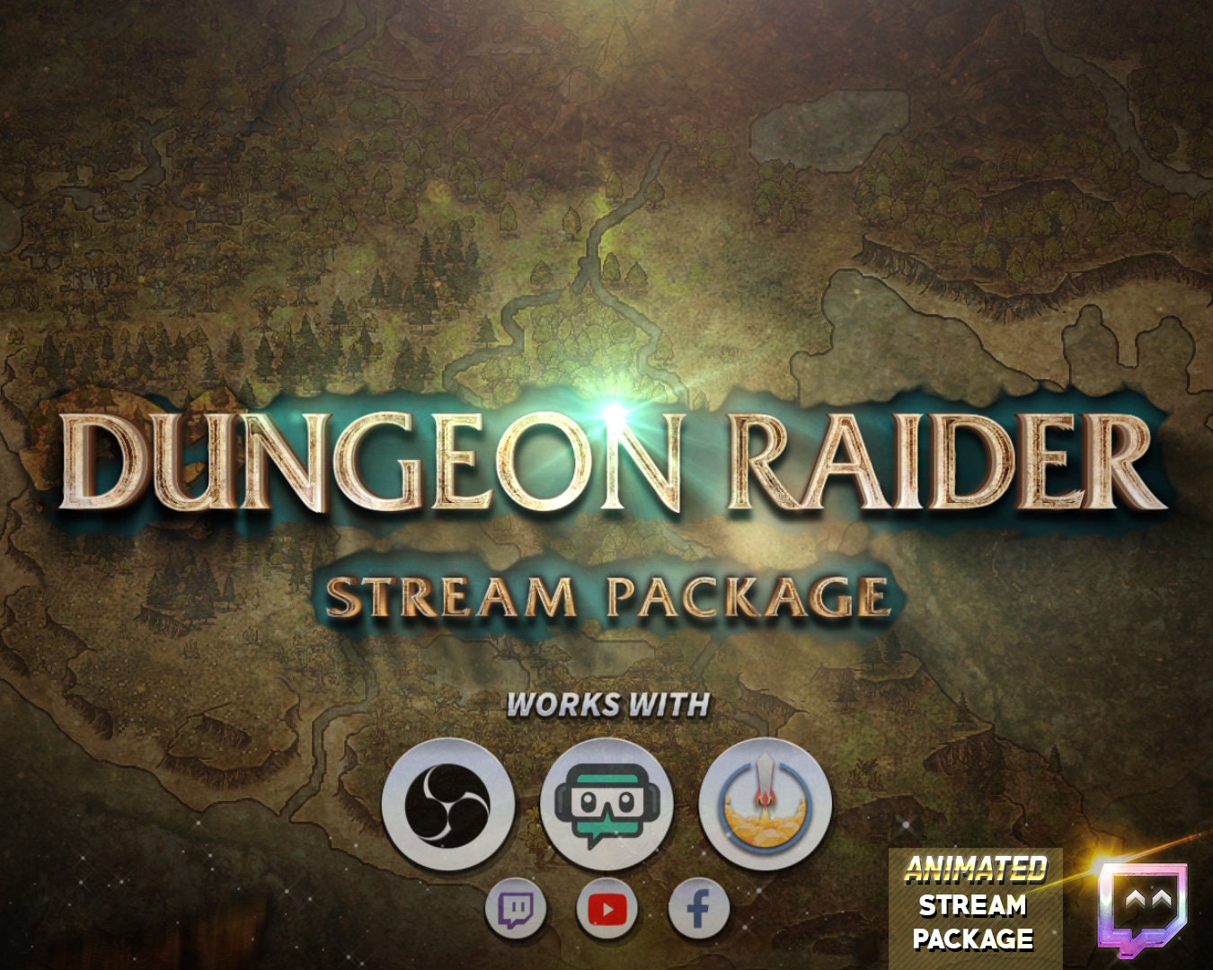 Animated Fantasy Stream Overlays Pack | Dungeon Raider | Twitch - RPG ...