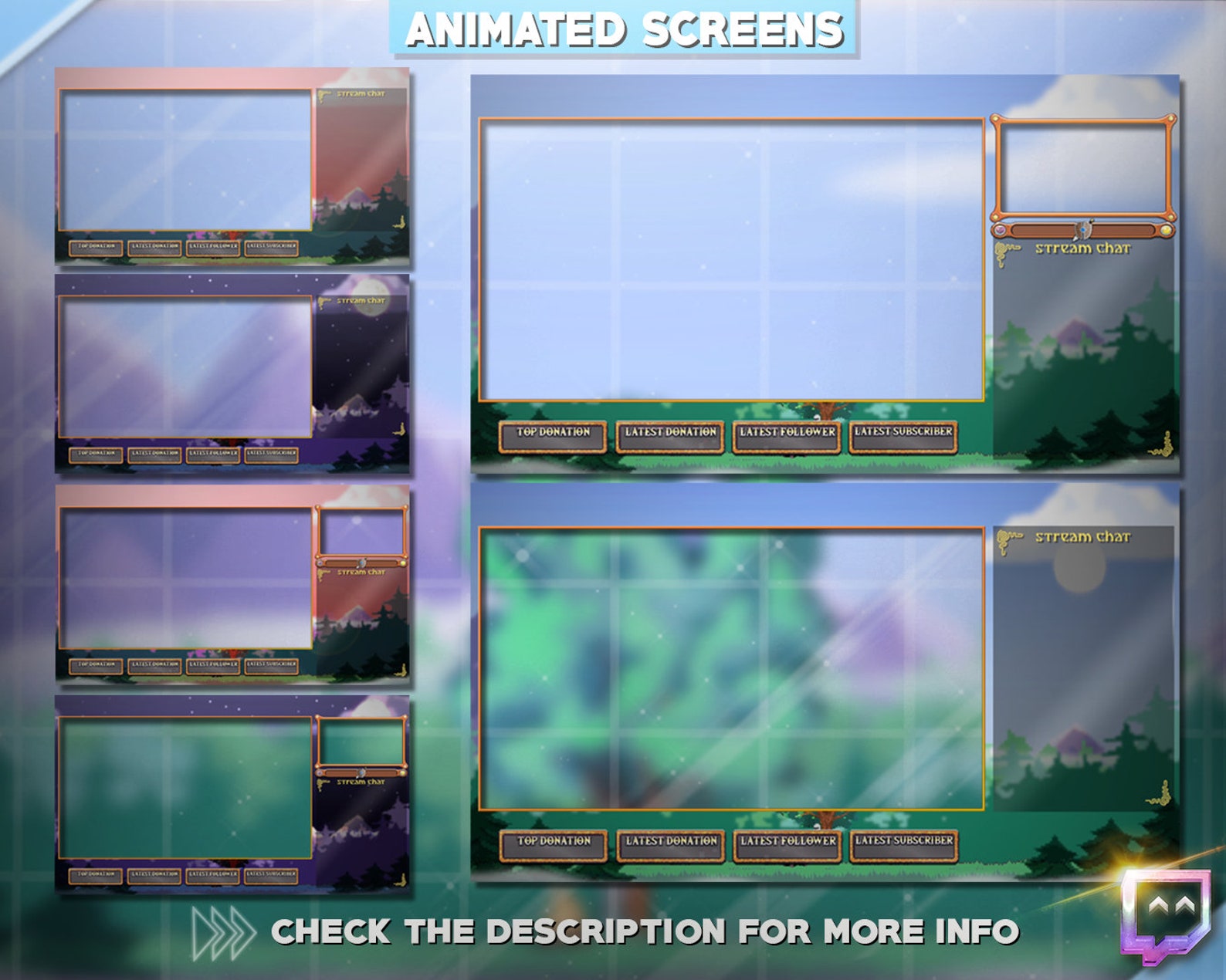 Animated Pixel Art Stream Overlays Pack RPG Twitch - Etsy UK