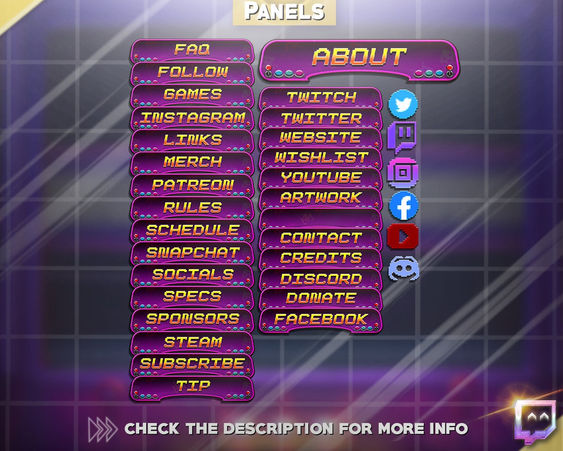 Animated Retro Stream Overlays Pack Arcade Twitch Retro Vaporwave Pixel ...
