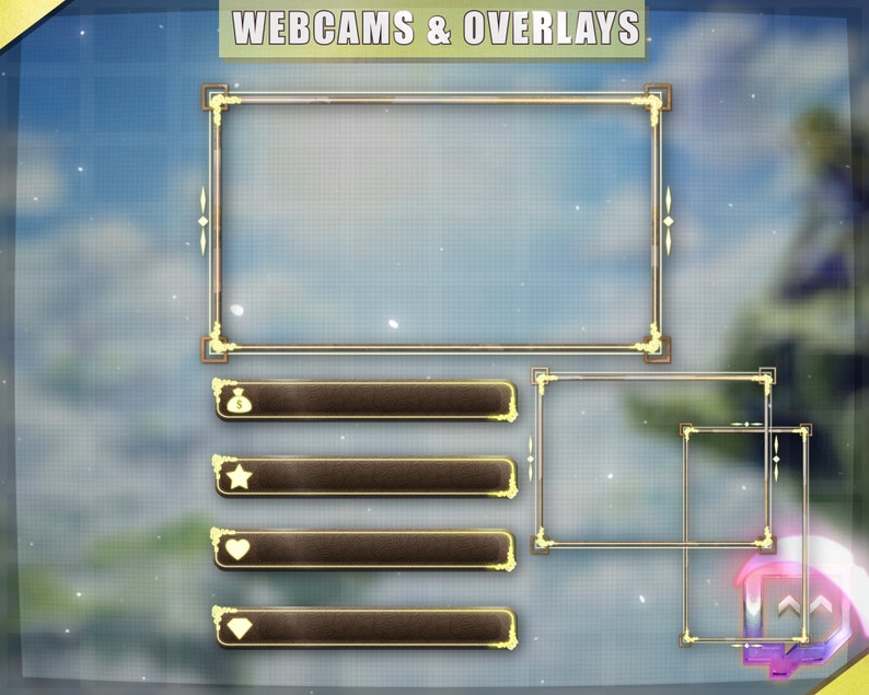 Animated Fantasy Twitch Overlay Pack for Stream | Sky Island | RPG ...