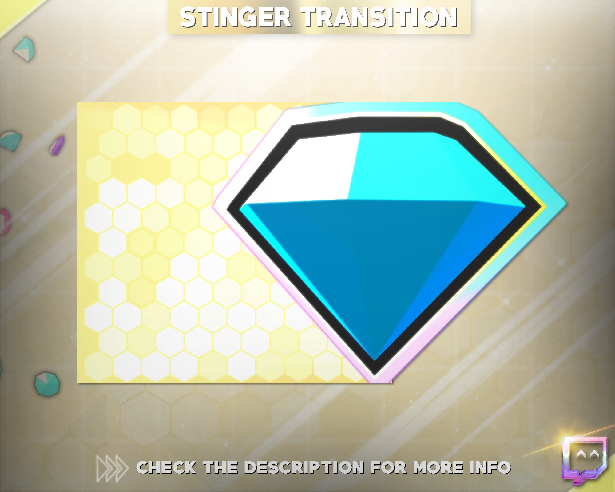 Animated Twitch Overlay Pack for Stream Emerald Cute Pastel Colorful ...