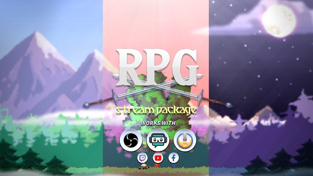 Animated Pixel Art Stream Overlays Pack | RPG | Twitch - Fantasy - RPG ...