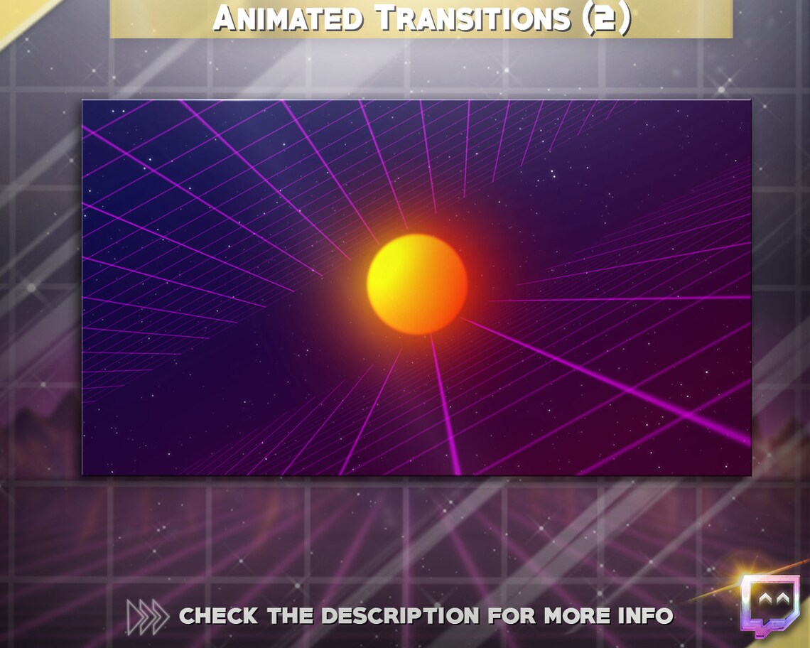 Animated Synthwave Stream Overlays Pack Twitch Synthwave - Etsy