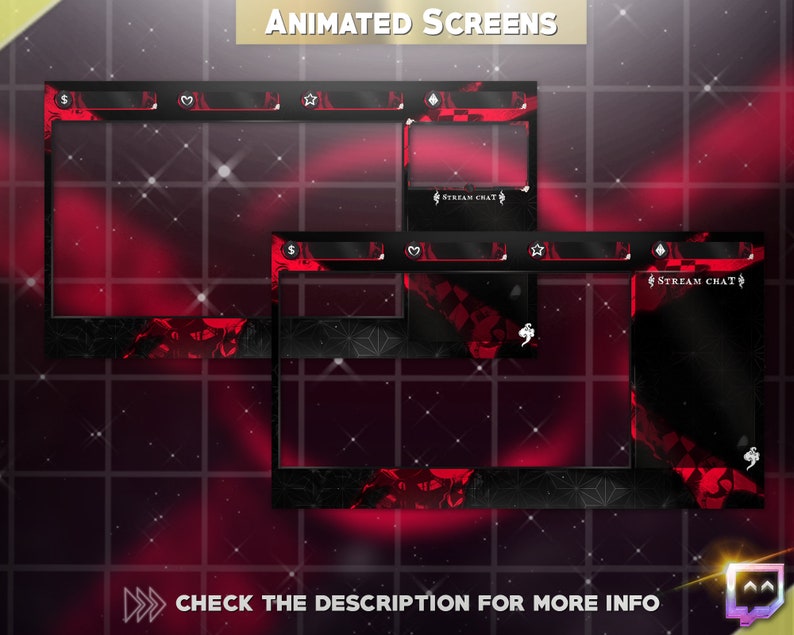 Animated Anime Twitch Overlay Pack for Stream | Oni Blade | Demon ...