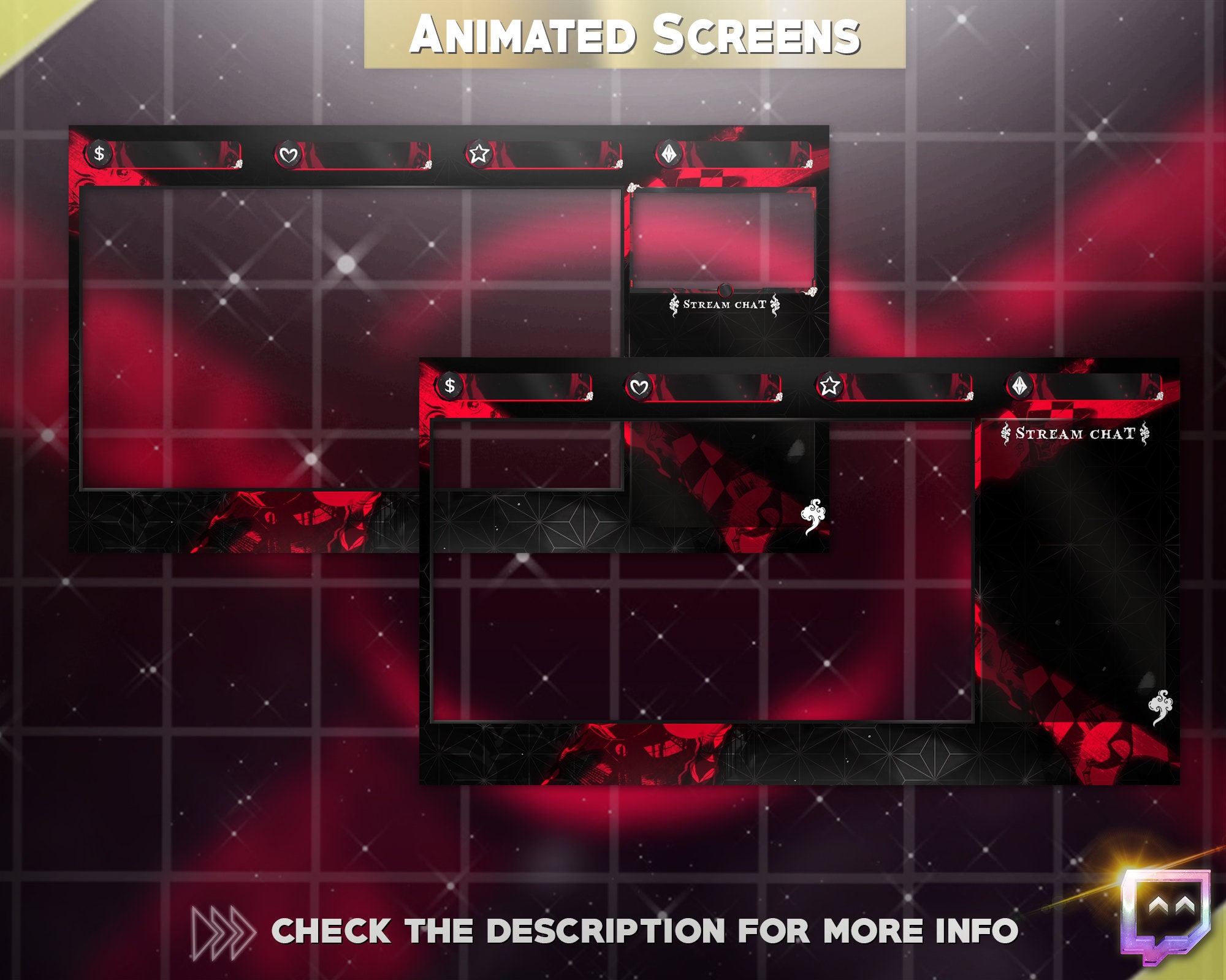 Animated Anime Twitch Overlay Pack for Stream | Oni Blade | Demon ...
