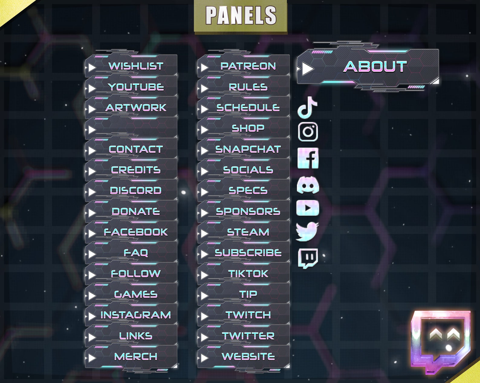 Twitch Animated Overlay Pack for Stream | Gamer HQ | Desk - Computer - Cozy - Vibrant - Neon ...
