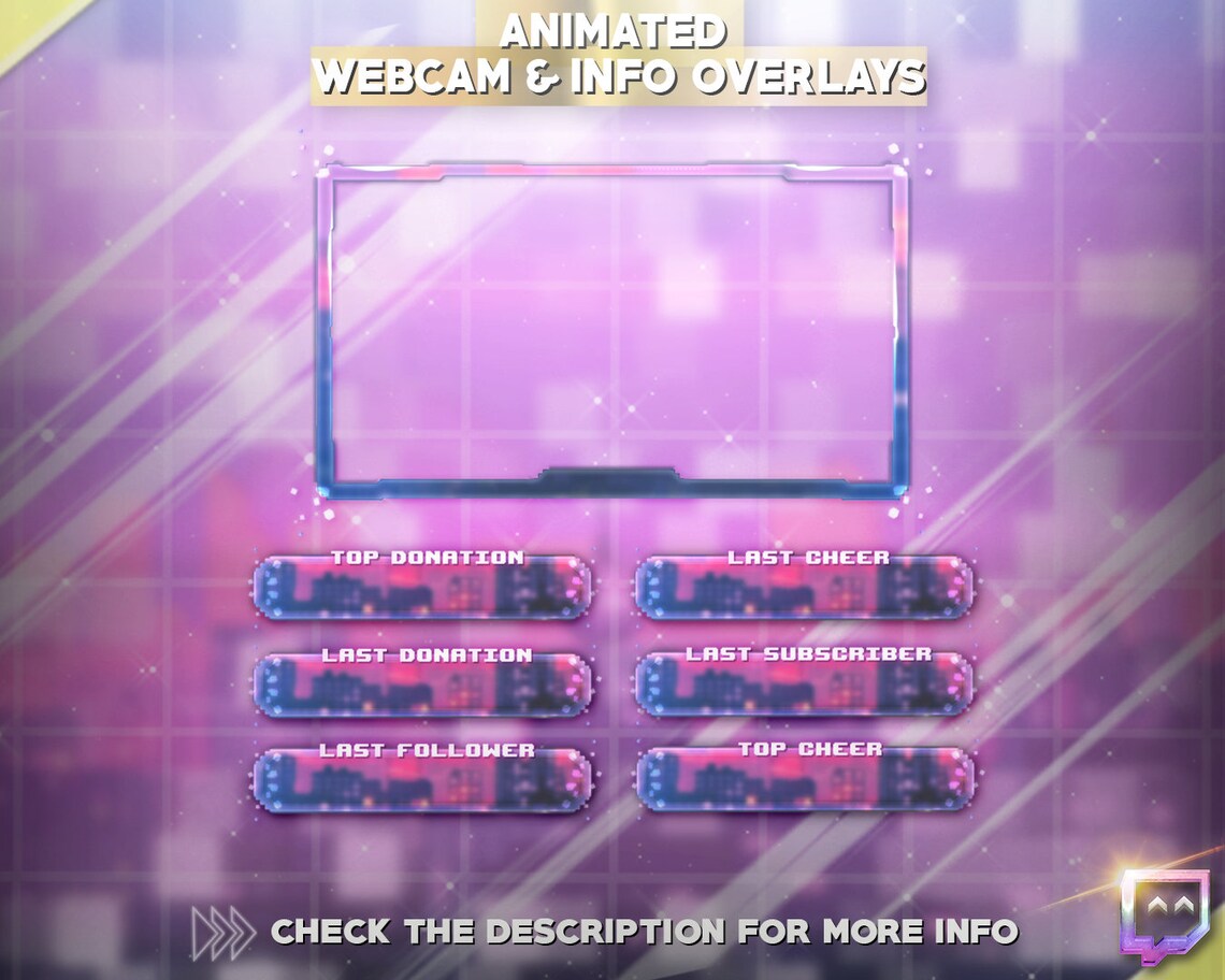 Animated Pixel Art Stream Overlays Pack Pixel Dream Twitch - Etsy