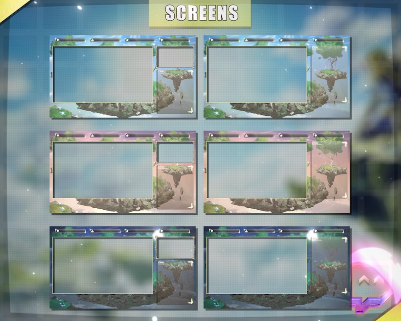 Animated Fantasy Twitch Overlay Pack for Stream Skyward RPG Magic ...