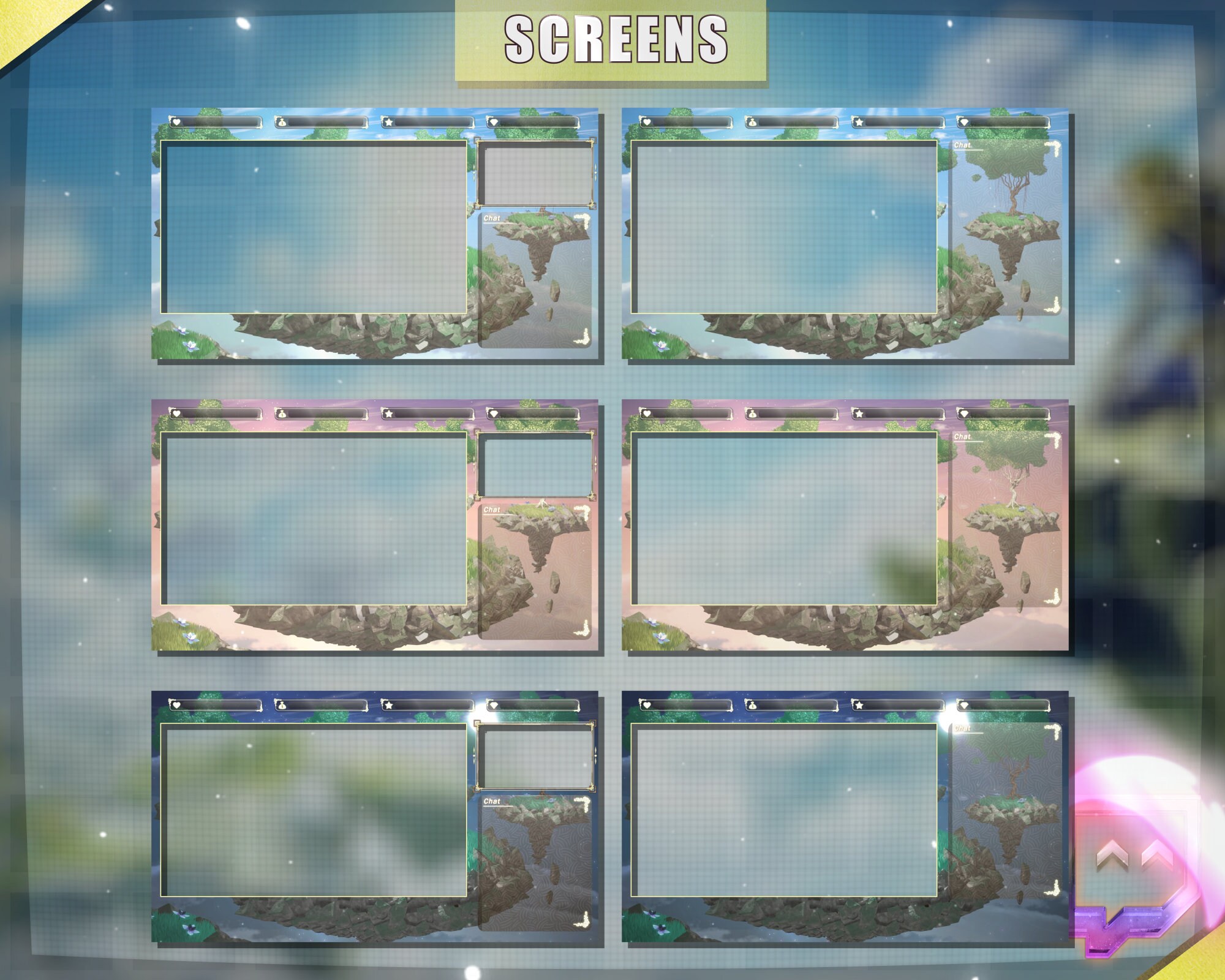 Animated Fantasy Twitch Overlay Pack for Stream Skyward RPG Magic ...