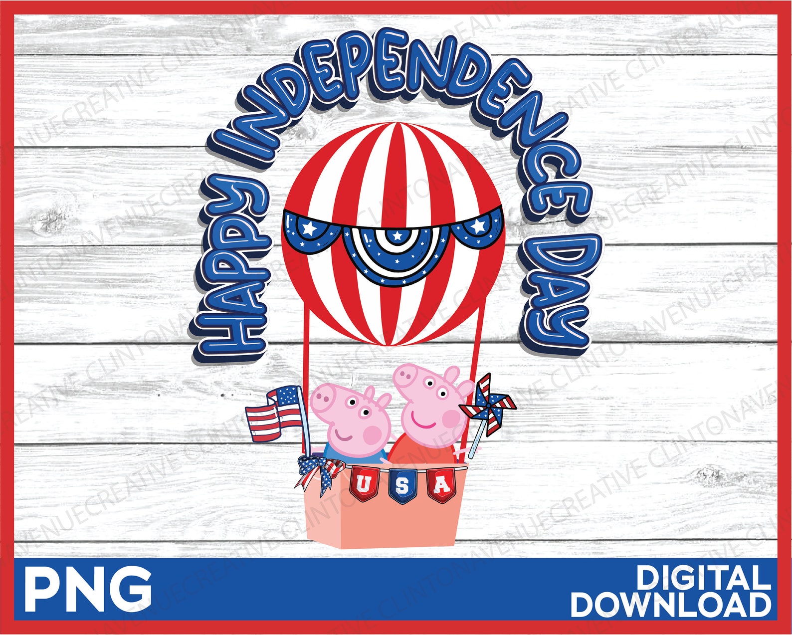 Peppa Pig 4th of July PNG Red White and Blue Peppa Pig Png - Etsy UK