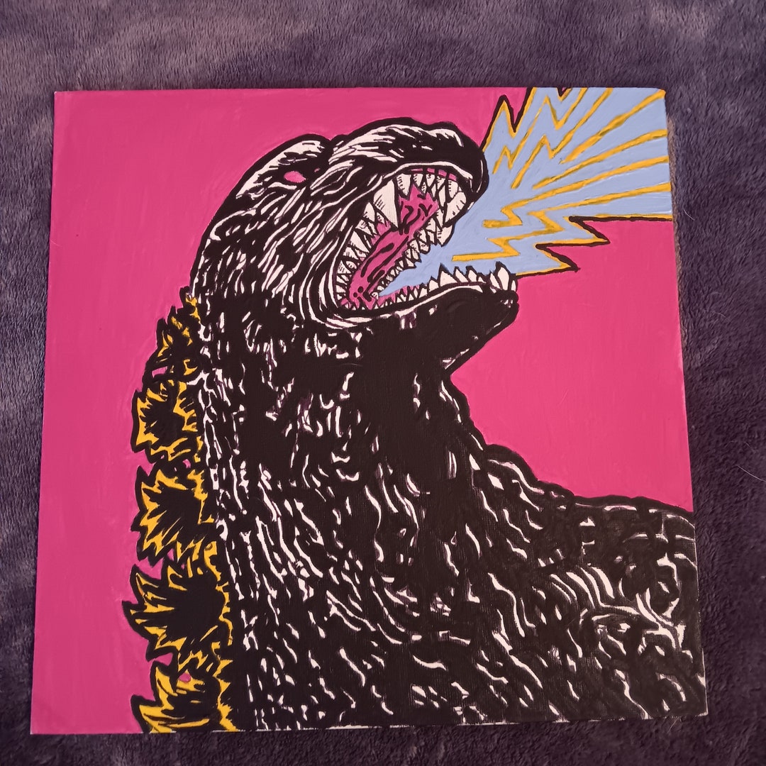 Handmade Godzilla Acrylic Painting - Etsy