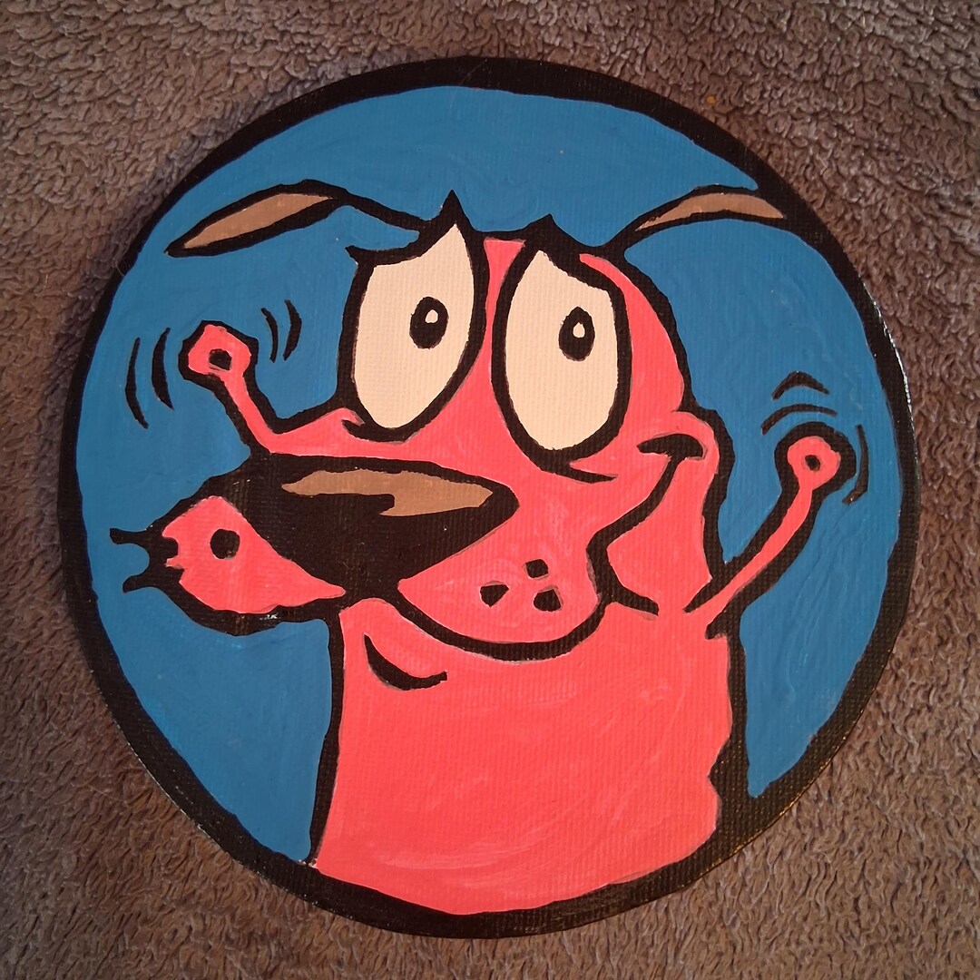 Handmade Courage the Cowardly Dog Acrylic Painting - Etsy