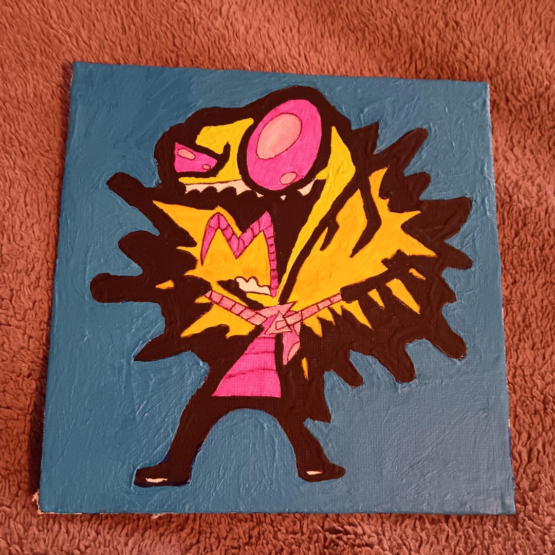 Handmade Invader Zim Acrylic Painting - Etsy