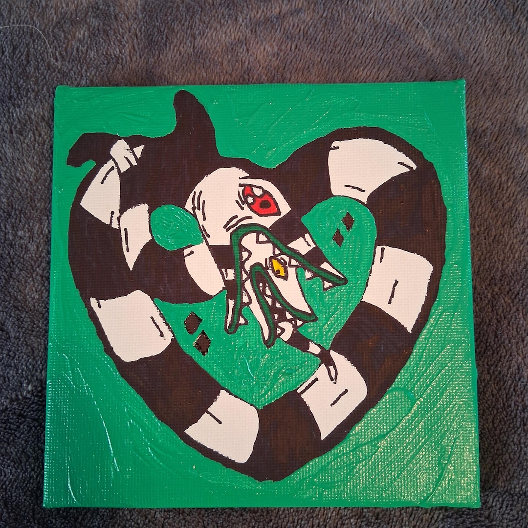 Handmade Beetlejuice Sandworm Acrylic Painting - Etsy