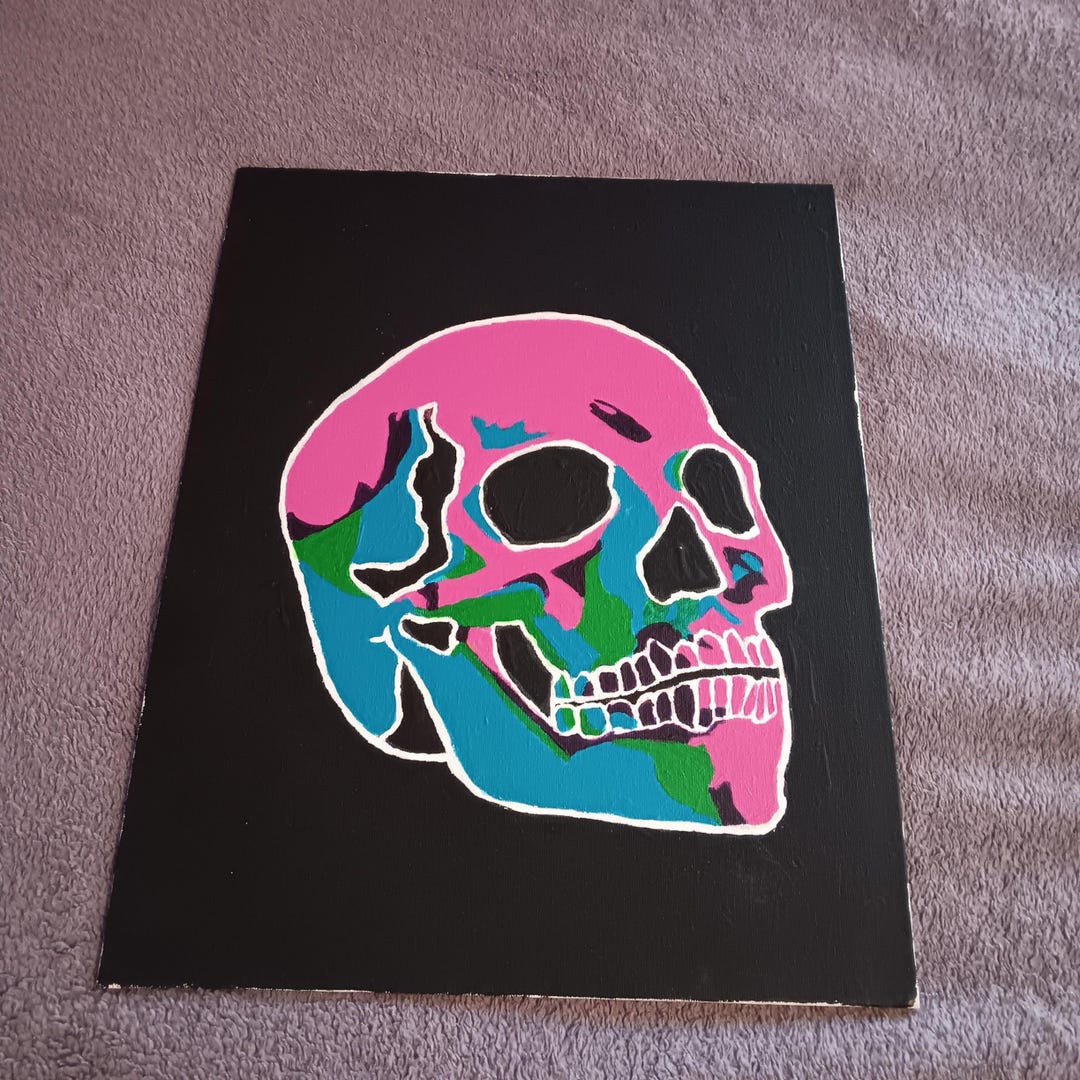 Handmade Skull Acrylic Painting - Etsy