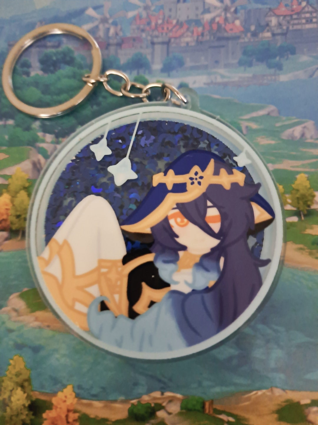 Genshin Impact Layla Sleepy Shield Keychain Shaker Charm Cryo Sumeru - Etsy
