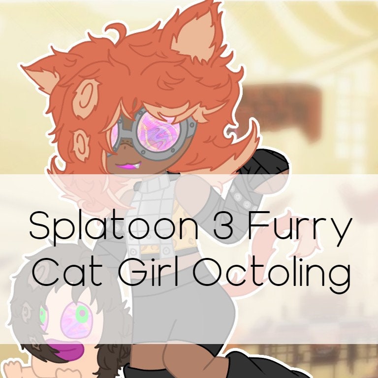 Splatoon 3 Enemy Furry Fuzzy Octoling Cat Girl Print Etsy