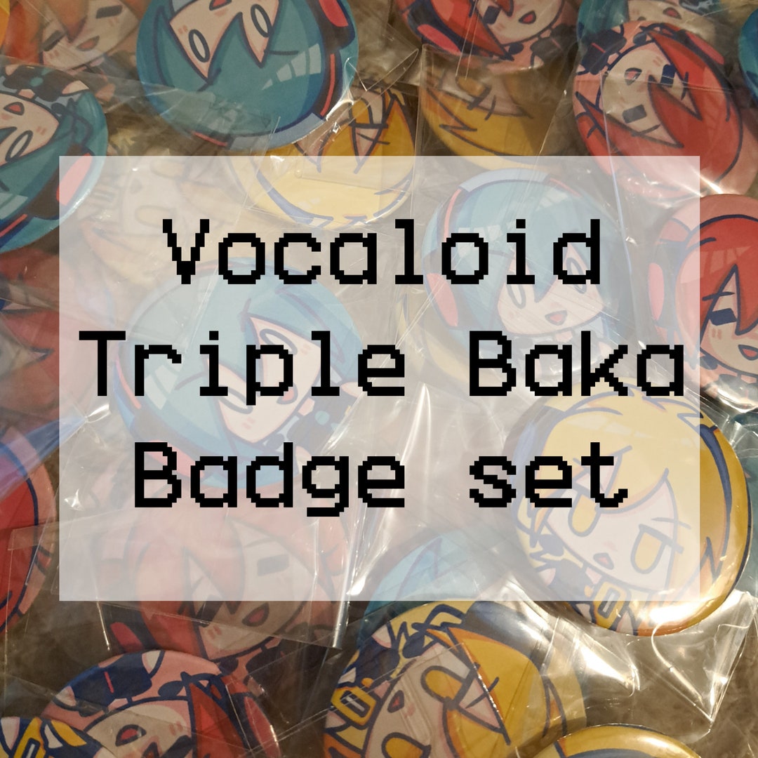 Vocaloid Utau Triple Baka Lamazep Button Badge Pin Set Hatsune Miku ...