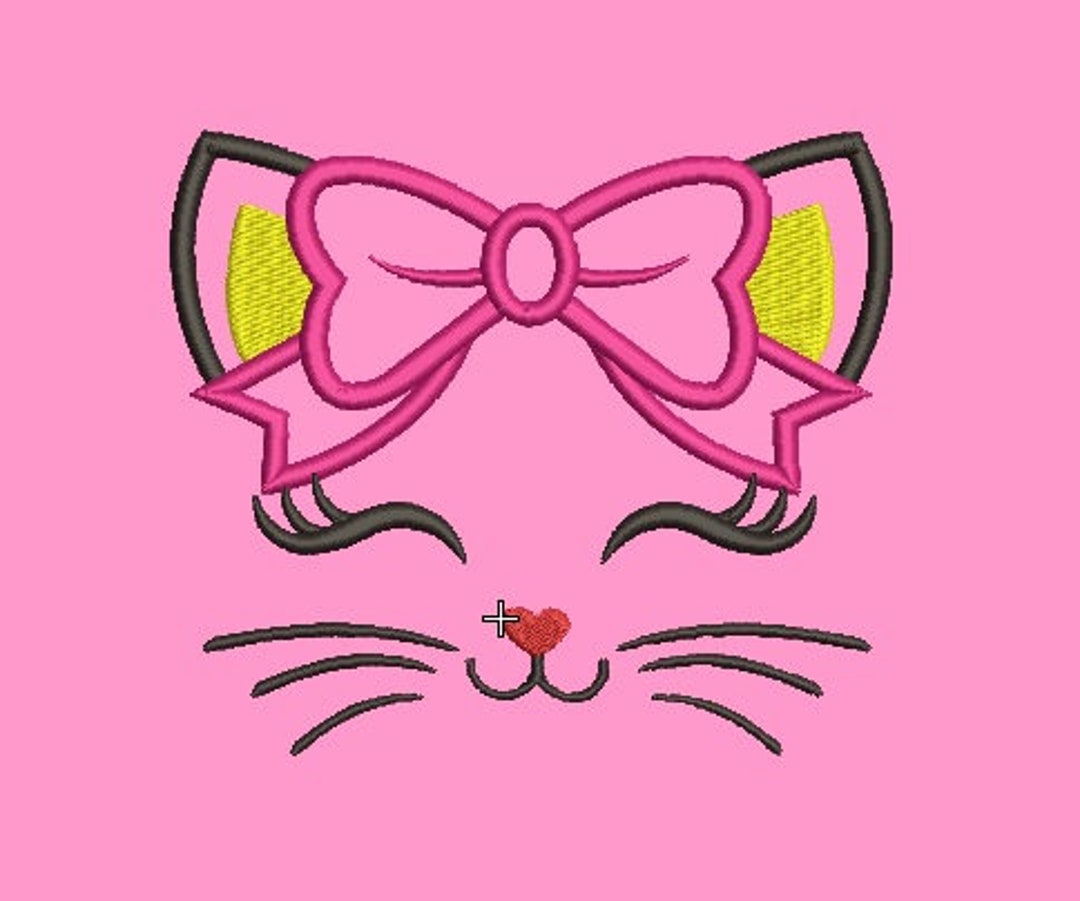 Cute Kitty Face Embroidery Design - Etsy