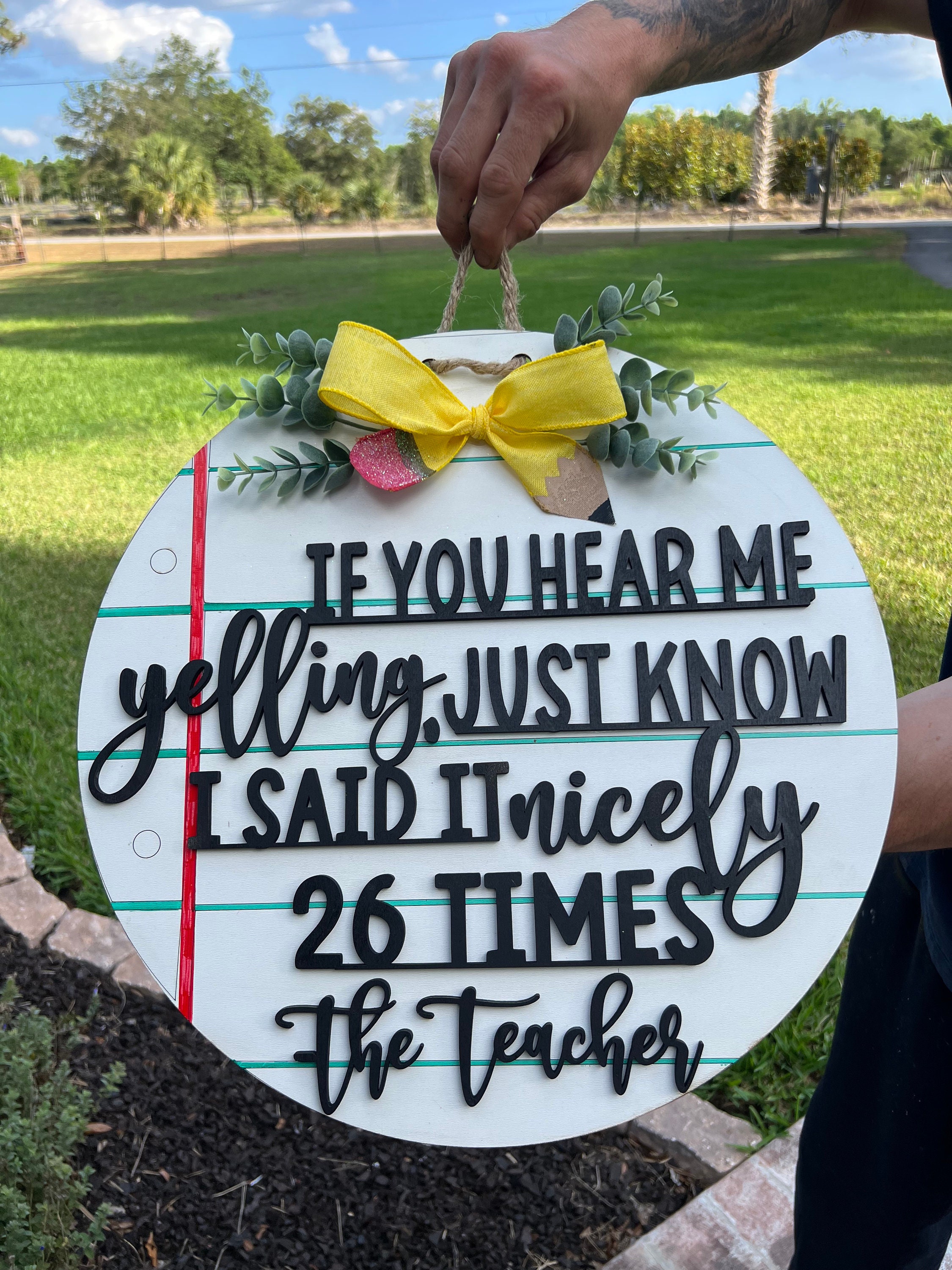 Teacher Door Hanger SVG Glowforge Digital File Only SVG Teacher 3D ...