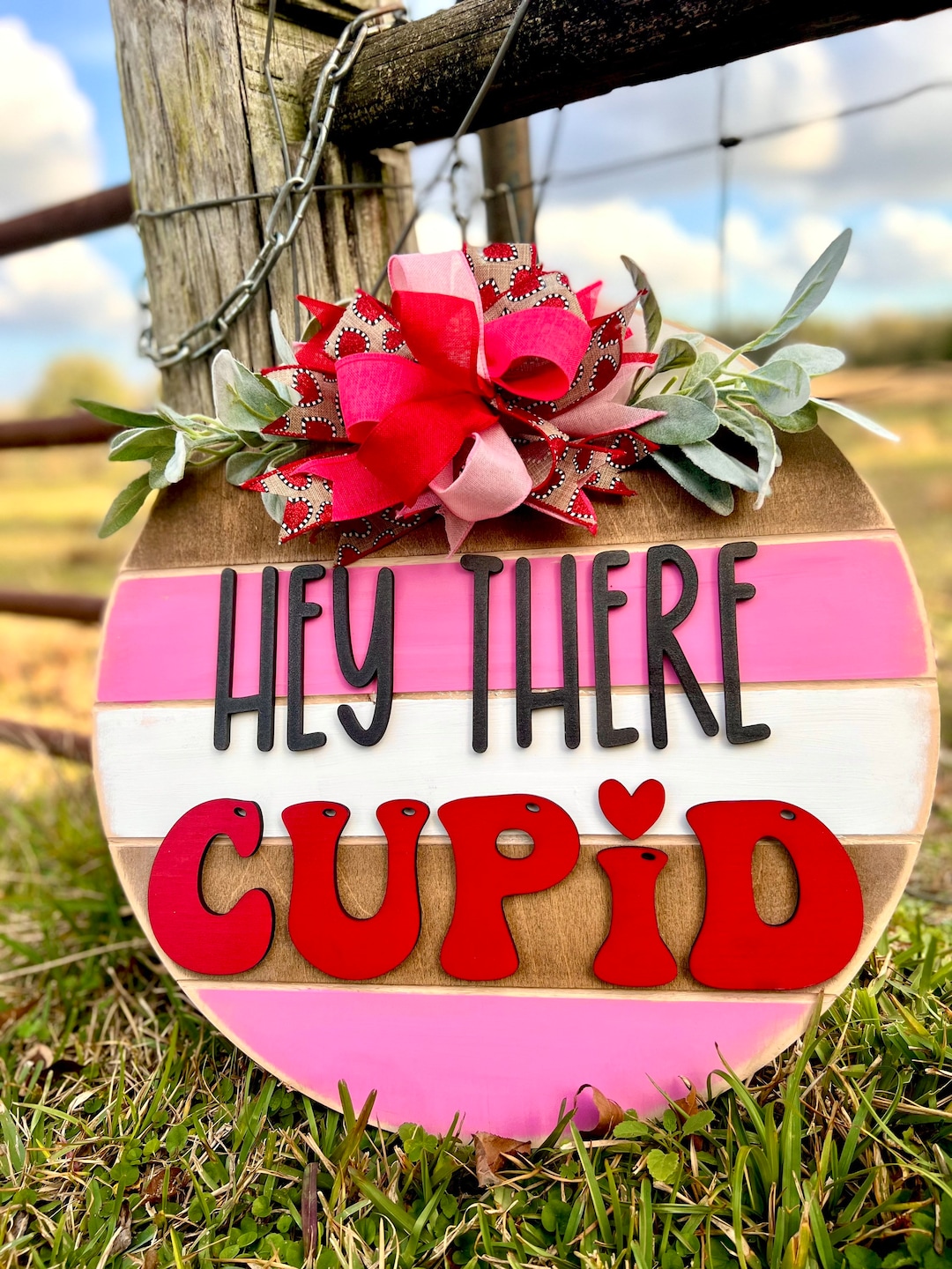Welcome Hello Cupid, Digital Download, Round Door Hanger Svg, Glowforge ...