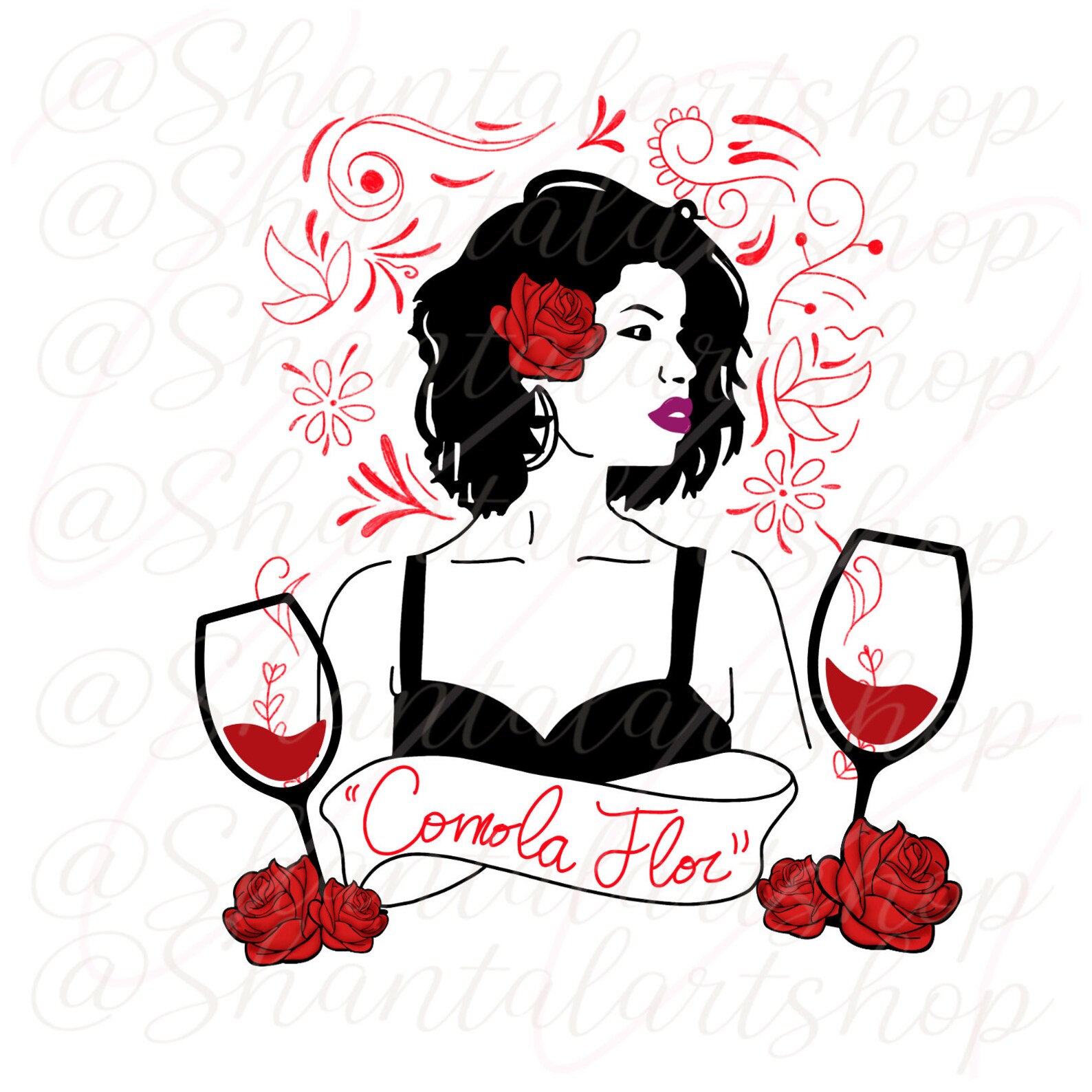Selena Quintanilla Wine, Selena Roses and Wine PNG File, Perfect for ...