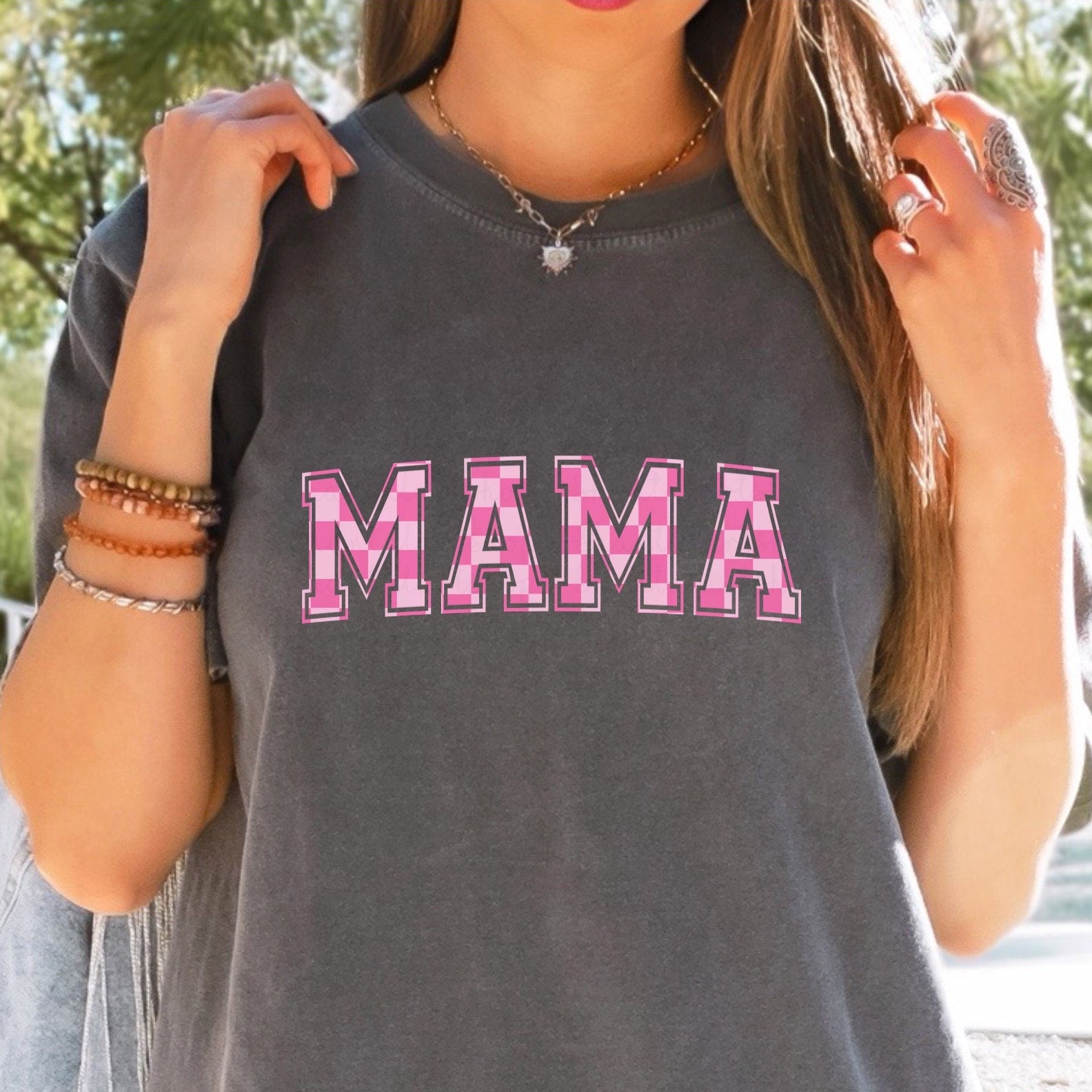 Checkered Curved Mama Png File, Mama T-shirt Png File, Mother's Day PNG ...