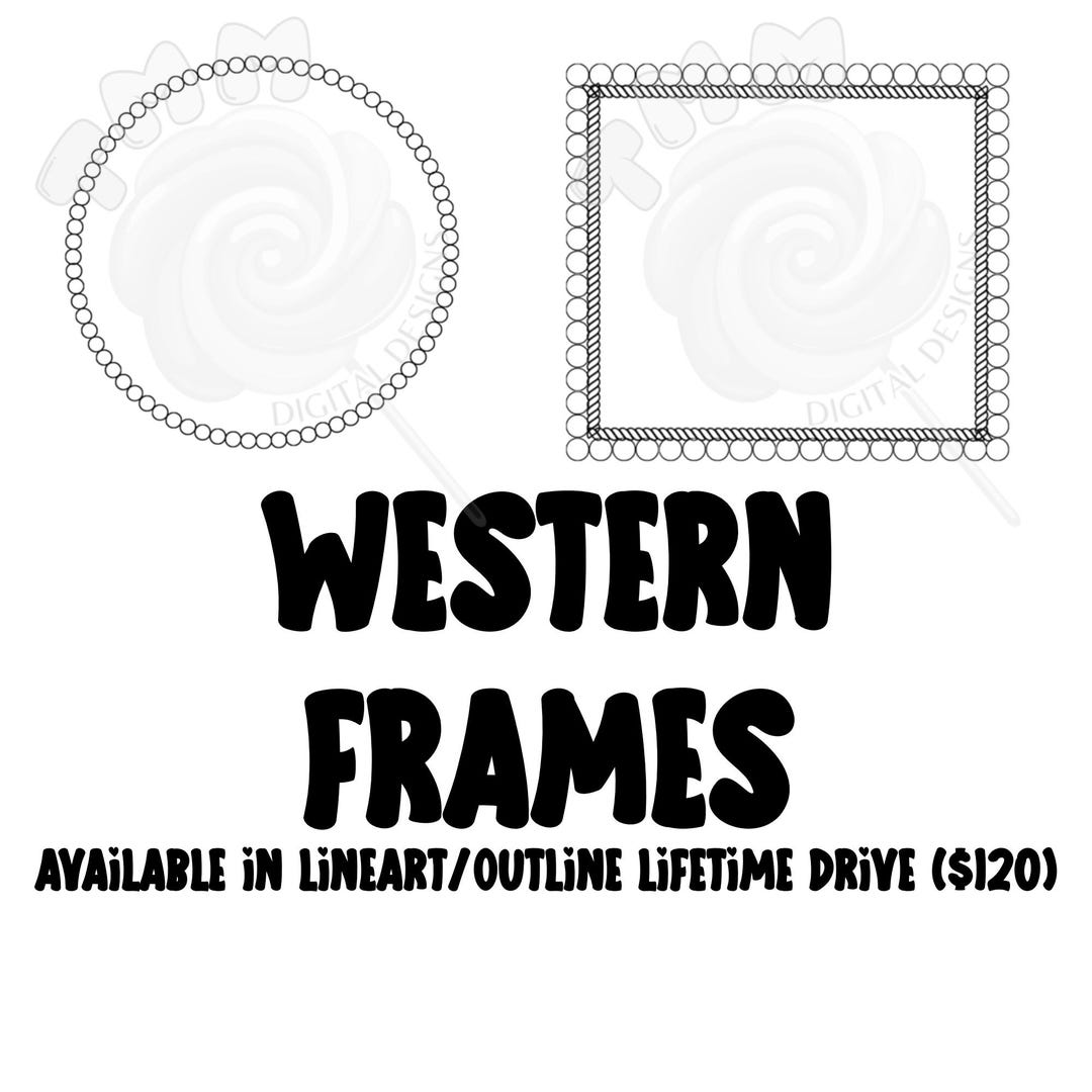 Western Frames Outline, Lineart, Png, Cliparts, No Background, TMM ...
