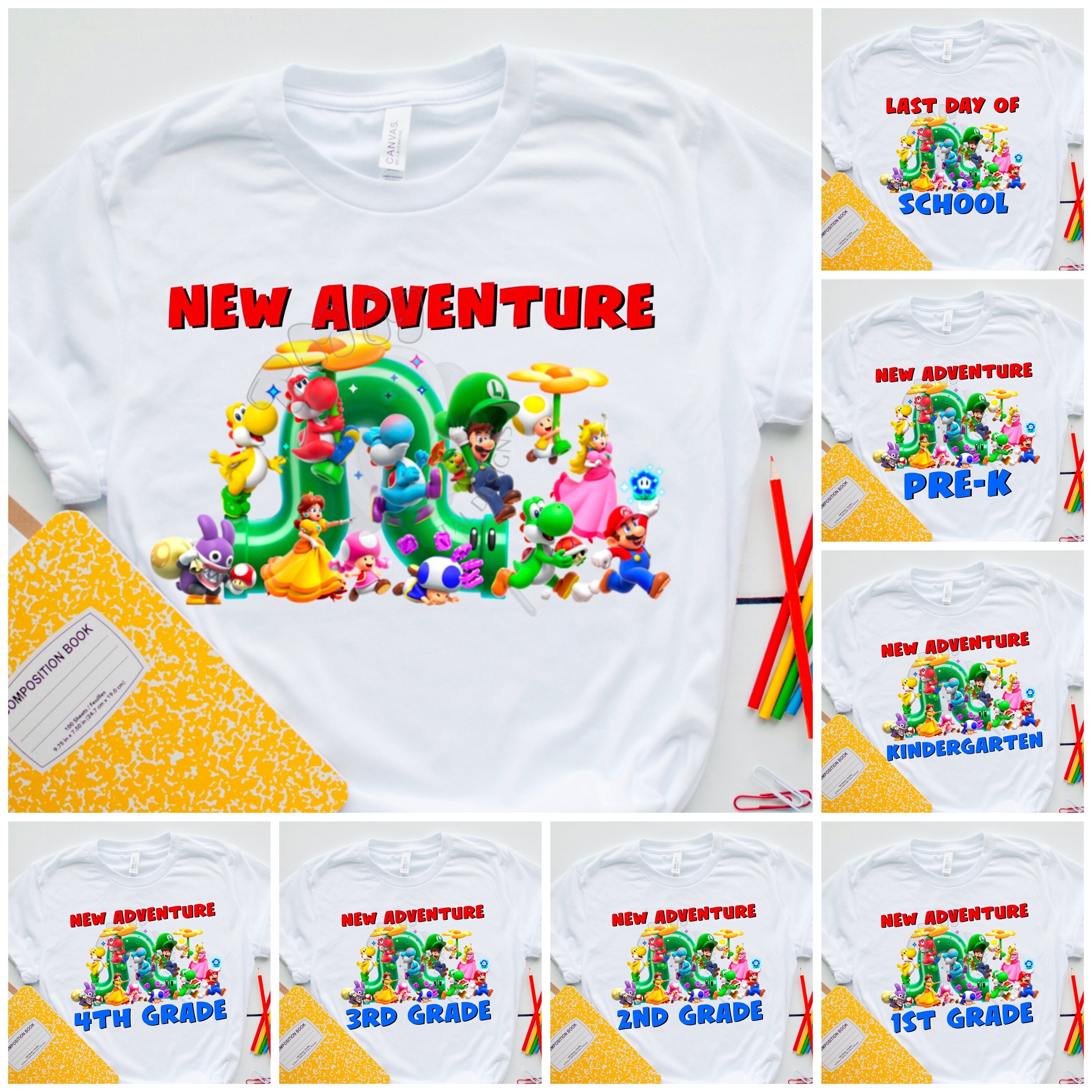 Mario New Adventure Back to School Grades Bundle Png, Racing Friend ...