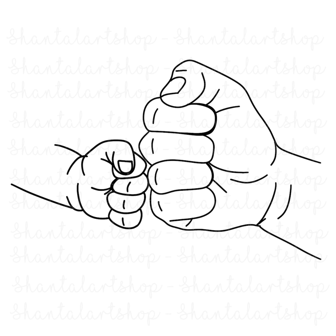 Dad and Son/daughter Outline Png File, Father's Day PNG File Perfect ...