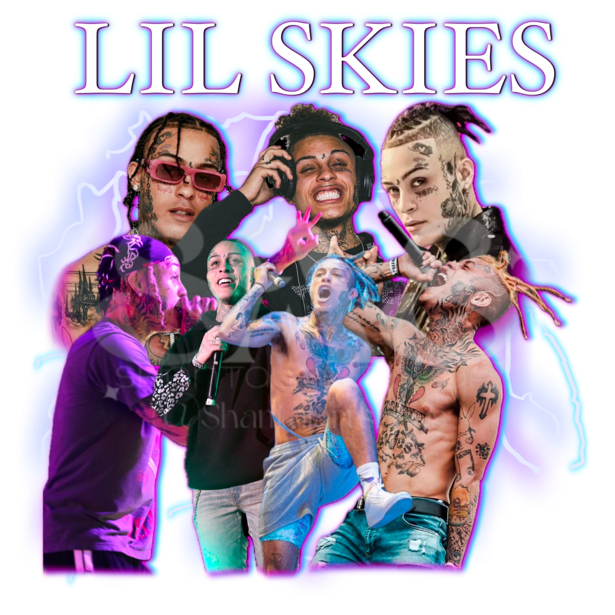Lil Skies, Bootleg Rap Tee, Graphic 90s PNG File for Sublimation, DTF ...