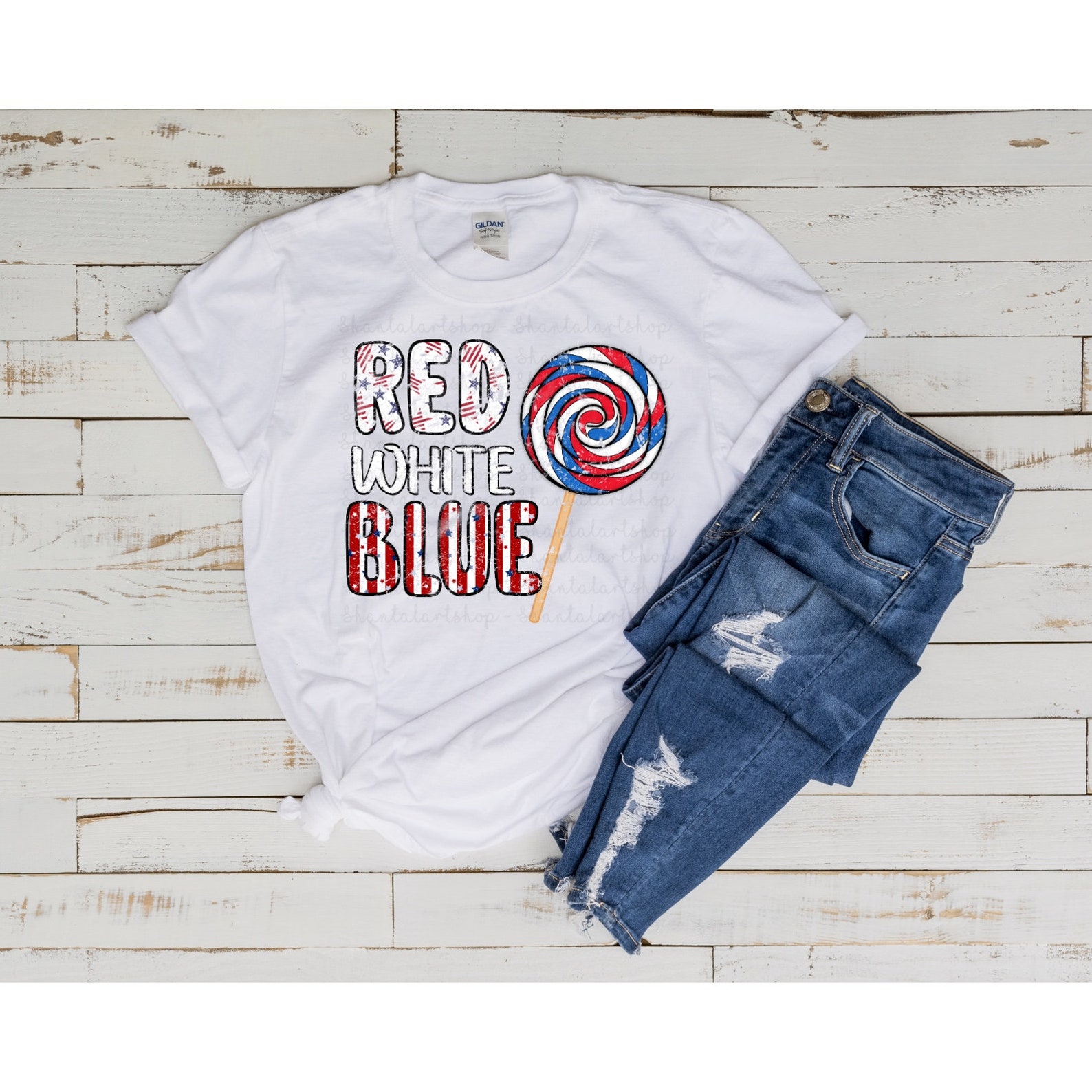 Red, White Blue Patriotic File, Retro American File, 4th of July ...