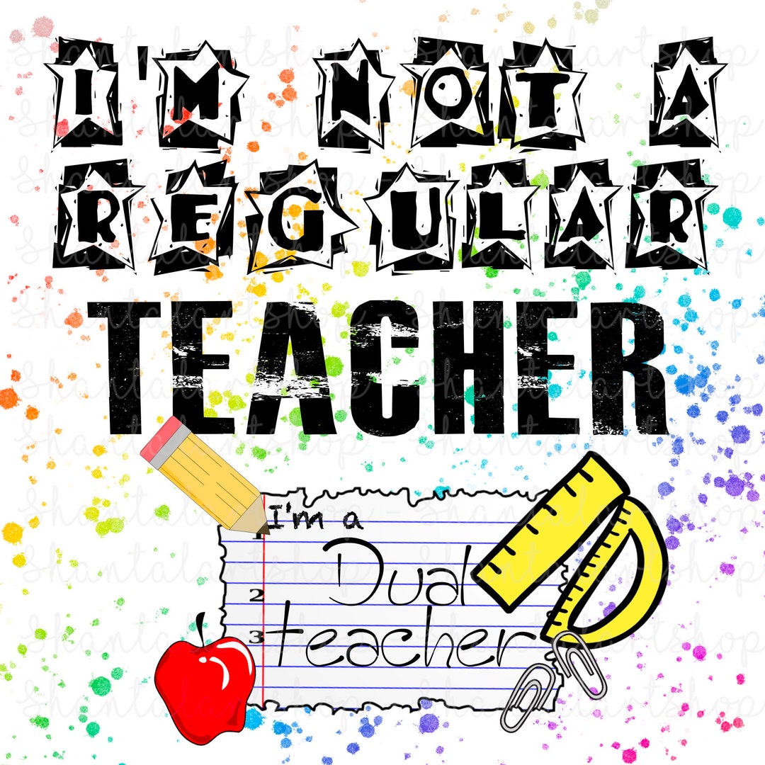 Dual Teacher Png File, Teacher T-shirt, Maestra Digital Png File for ...