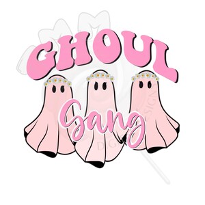 Ghoul Gang Girly Ghosts With Pink Bow and Flowers Png File, Pink ...