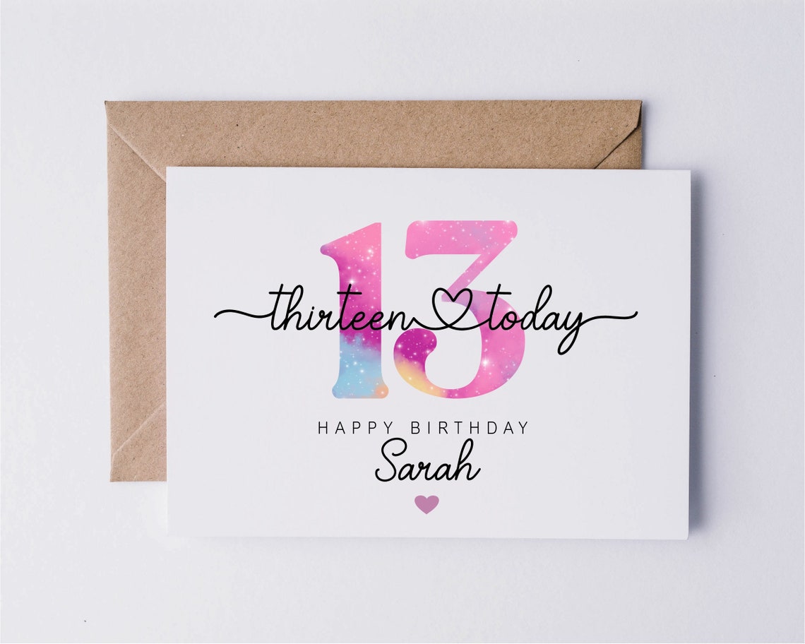 Personalised 13th Birthday Card Thirteenth Birthday Card for - Etsy