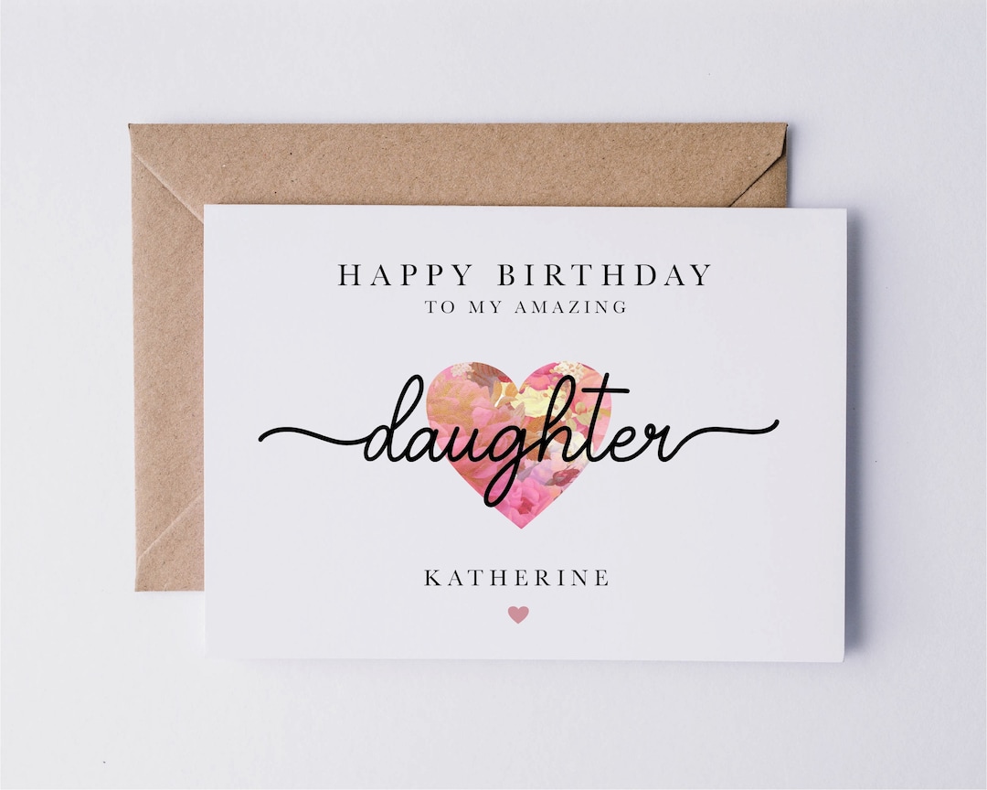 Personalised Birthday Card for Daughter, Card for Daughters Birthday ...
