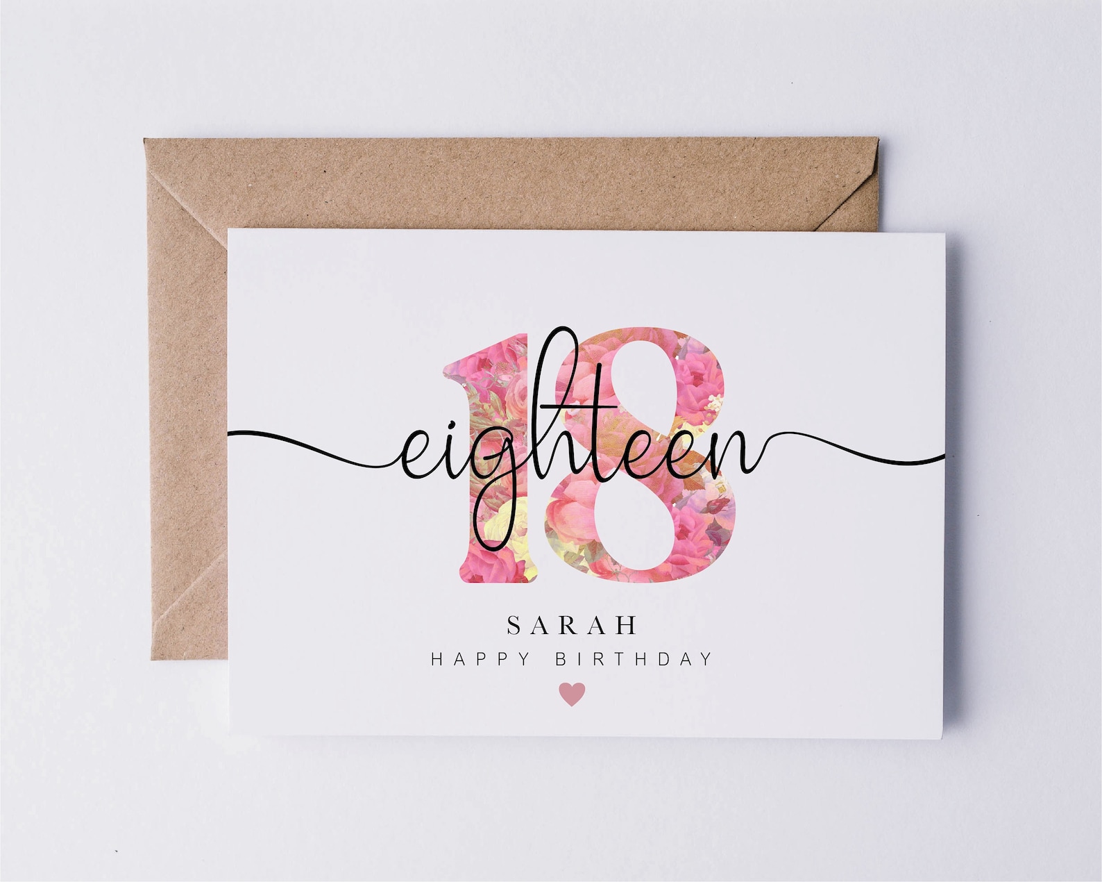 Personalised 18th Birthday Card, Eighteen Birthday Card for Her ...
