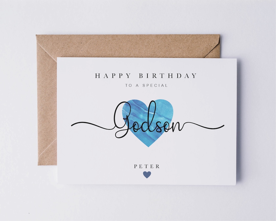 Birthday Card for Godson, Godson Birthday Card, Personalised Card ...