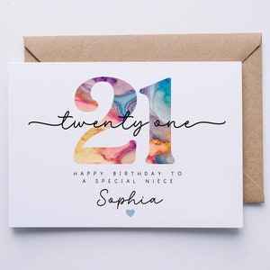 21st Birthday Card for Her, Twenty First Birthday, Twenty One ...