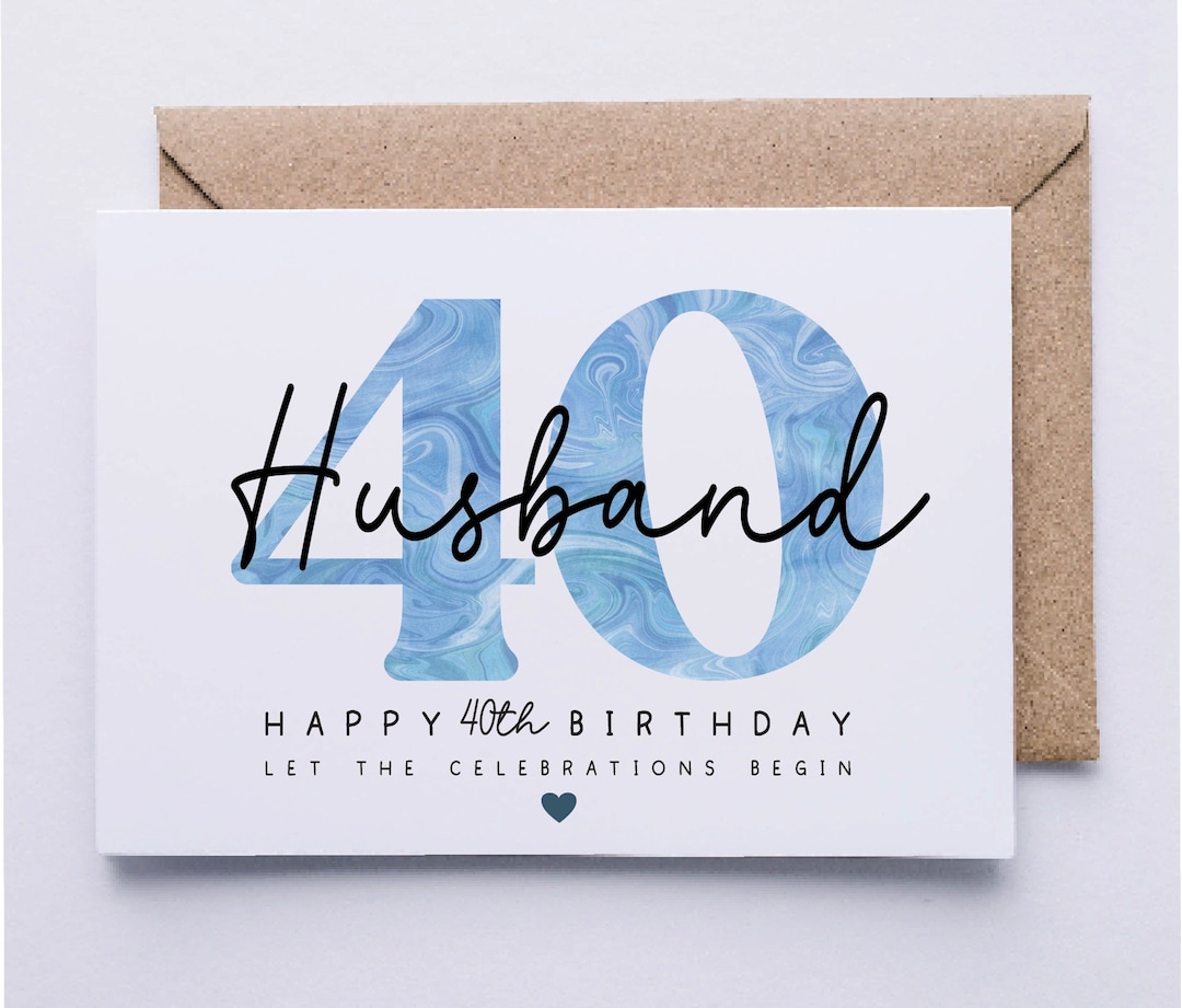 Husbands 40th Birthday Card, 40th Birthday Card for Husband ...