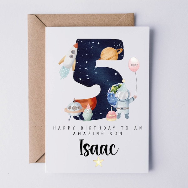 5 Year Boy Birthday Card - Etsy UK