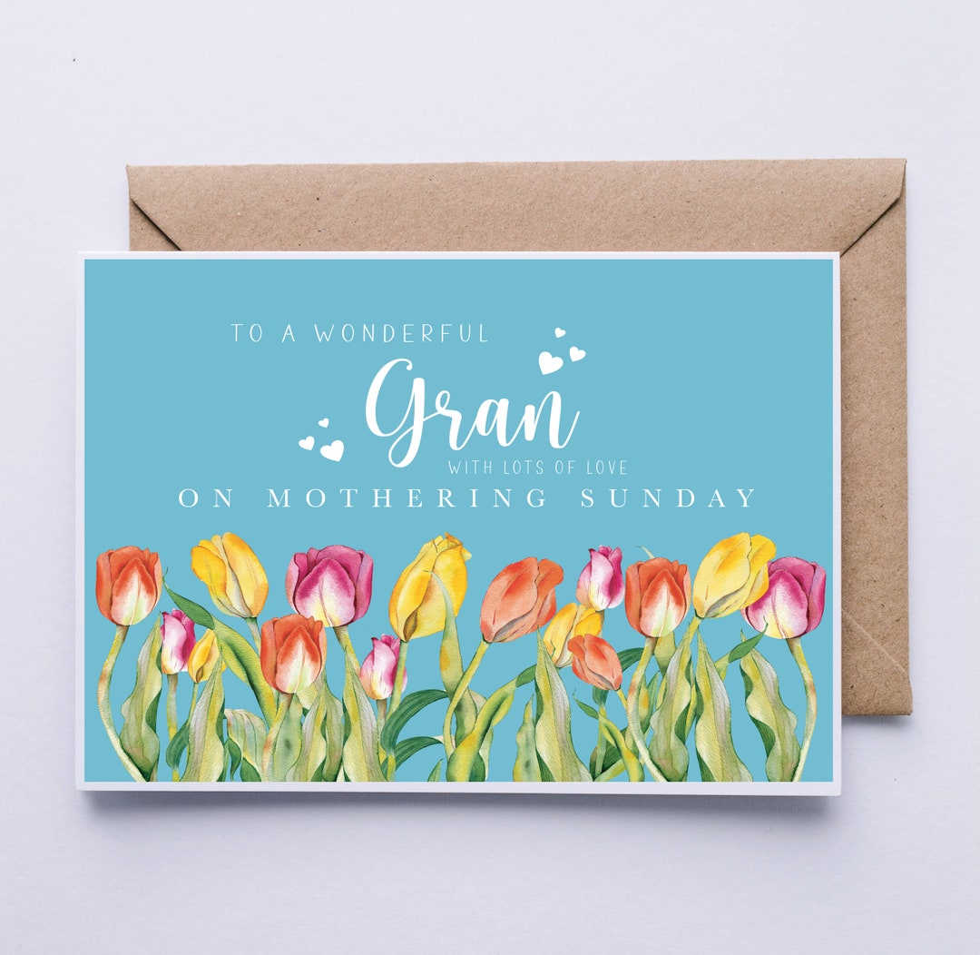Gran Mother's Day Card, Mothers Day Card for Gran, Mothering Sunday ...