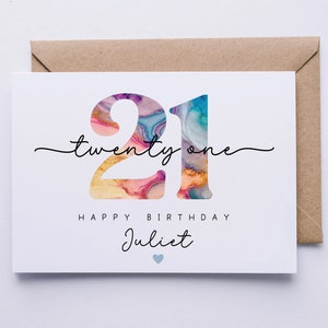 21st Birthday Card for Her, Twenty First Birthday, Twenty One ...