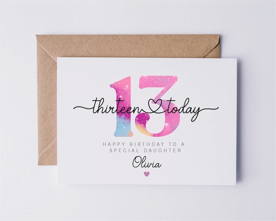 Personalised 13th Birthday Card Thirteenth Birthday Card for | Etsy