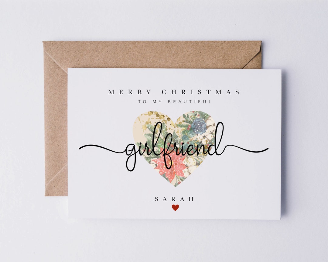 Girlfriend Christmas Card, Personalised Christmas Card for Girlfriend ...